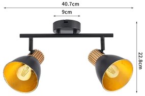 Brilagi - Bodové svítidlo ODENSE 2xE14/10W/230V kaučukovník/černá
