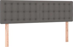 Box spring postel s matrací šedá 140x200 cm umělá kůže 3130785