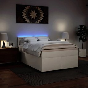 Box spring postel s matrací bílá 140 x 190 cm umělá kůže 3288421