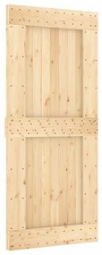 Posuvné dveře s kováním 90 x 210 cm masivní borové dřevo,  3203015