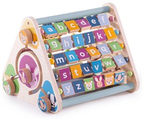 Bigjigs Toys trojboký aktivní hranol počty a abeceda se zvířátky