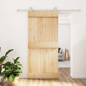 Posuvné dveře s kováním 95 x 210 cm masivní borové dřevo,  3203108