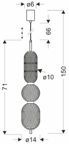 LED Lustr na lanku PUMA LED/15W/230V pr. 14 cm černá