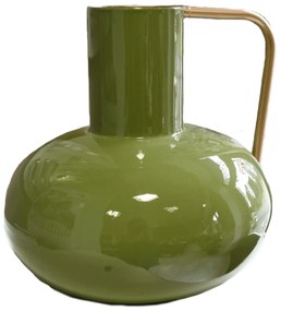 Countryfield Kovová váza zelenozlatá - 24x21x21cm