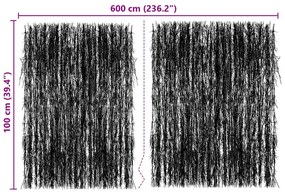 vidaXL Marketos Zahradní plot z mlází 600 x 100 cm
