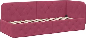 Rohový rám postele Víno Červené 80 x 200 cm samet 3394066