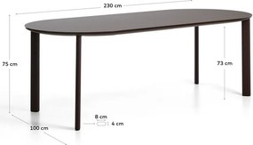 Zahradní jídelní stůl se skleněnou deskou 100x230 cm Erice – Kave Home