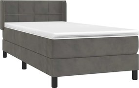 Box spring postel s matrací tmavě šedá 80 x 200 cm samet 3130926