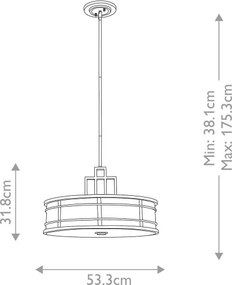 Feiss FE-FUSION-P-L-PNBR - Lustr na tyči FUSION 3xE27/40W/230V zlatá