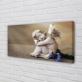 Obrazy na plátně Spící anděl květiny desky 140x70 cm