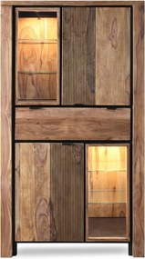 XXXLutz VITRÍNA, sheesham, přírodní barvy, 100/180/40 cm Livetastic - Kredence a vitríny - 002367004905