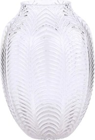 Transparentní skleněná dekorační váza Leaf - Ø 18*25cm