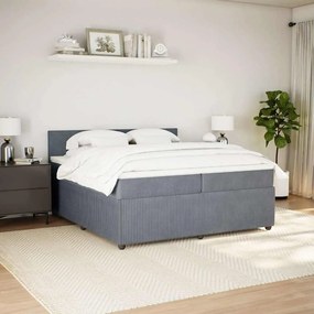 Box spring postel s matrací tmavě šedá 200x200 cm samet 3287825