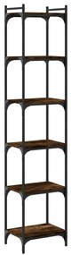 Knihovna s 6 policemi kouřový dub 40x30x188 cm kompozitní dřevo - Default Title
