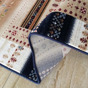 Kvalitní koberec v béžové barvě s modrými ornamenty Šířka: 200 cm | Délka: 290 cm