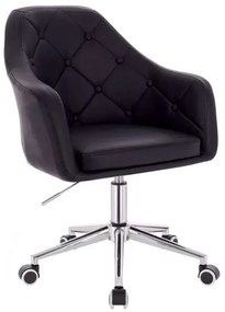 LuxuryForm DESIGN Křeslo ANDORA na stříbrné podstavě s kolečky - černé