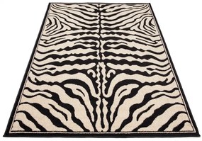 Chemex Moderní koberec Atlas - vzor zebra 1 - černý/bílý Rozměr koberce: 60x100 cm
