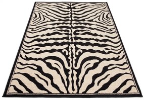 Chemex Moderní koberec Atlas - vzor zebra 1 - černý/bílý Rozměr koberce: 80x150 cm