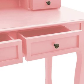 vidaXL Toaletní stolek se stoličkou 100 x 40 x 146 cm pavlovnia [289323] Barva: Růžová