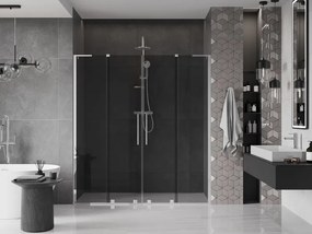 Mexen Velar L Duo, posuvné sprchové dveře do otvoru 180 cm, 8mm šedé sklo, chromová, 871-180-003-42-01