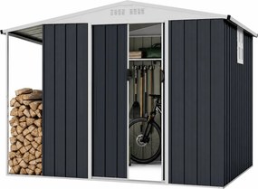 Costway Zahradní kůlna z pozinkované oceli kůlna na nářadí s 2 posuvnými dveřmi
