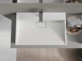 Mexen Ava, umyvadlo na desku z konglomerátu 70 x 46 cm, bílá, 23017001