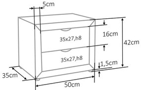 Noční stolek Mullido II, světle šedá