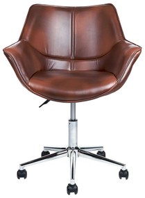 Kancelářská židle z umělé kůže hnědá NEWDALE Beliani