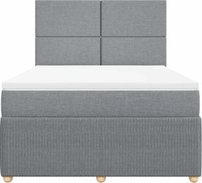 Box spring postel s matrací světle šedá 160 x 200 cm textil 3292100