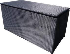 Ratanový zahradní úložný box BestBerg BBRF-B1B / 350 l / 115 × 55 × 57 cm / černá