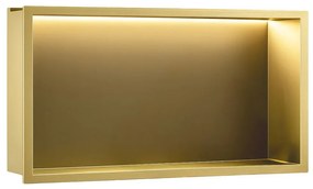 Rea Rea, LED polička na zapuštění 60x30x10 cm, 12W, 3000K, zlatá matná, REA-08543