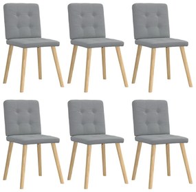 Jídelní židle 6 ks světle šedé textil 3315438