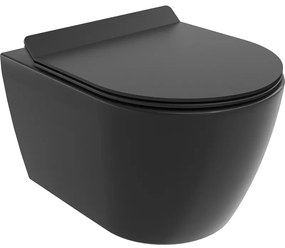 Mexen Carmen wc mísa Rimless s pomalu klesající deskou slim, duroplast, černá matná - 30880185