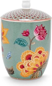 Pip Studio Blooming Tales skladovací dóza 1,5l, modrá