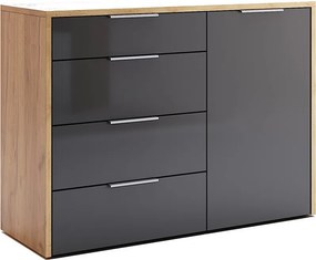 Komoda 1dv 4šu Lava / dub kraft Luna