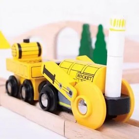 Bigjigs Rail Replika historické lokomotivy Rocket + 2 koleje / od 3 le