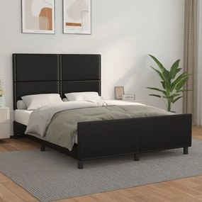 Rám postele s čelem černý 140x190 cm umělá kůže 3125506