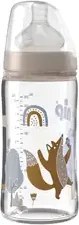 NIP Láhev kojenecká sklo široká silikon-S 240ml 0m+