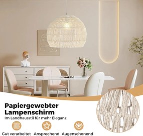Costway Pletené závěsné svítidlo Boho stropní svítidlo s nastavitelnou výškou