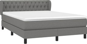 Box spring postel s matrací tmavě šedý 140 x 190 cm textil 3126478