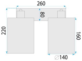 Toolight Nástěnné osvětlení BOHO B17 APP1824-2W černé