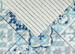 Breno Koupelnová pěnová předložka SOFTY-TEX 79828.5 modré dlaždice, šíře 65 cm, Modrá/Vícebarevné