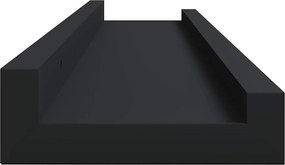 Poličky na zarámované obrázky 2 ks černé 60 x 9 x 3 cm MDF 323932
