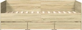 Válenda se zásuvkami bez matrace dub sonoma 75 x 190 cm 3280834