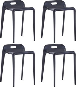 vidaXL Stohovatelné stoličky 4 ks plast [247281] Barva: Černá