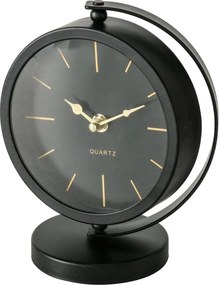 Stolní černé hodiny BALIA, zlaté ručičky, 20 cm