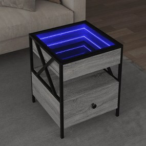 Konferenční stolek s Infinity LED šedý sonoma 40 x 40 x 51 cm