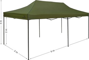 CATTARA Párty stan nůžkový 3x6m zelený WATERPROOF