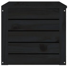 Úložný box černý 89x36,5x33 cm masivní borové dřevo - Default Title