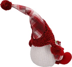 Vánoční dekorace skřítek červená / bílá 38 cm